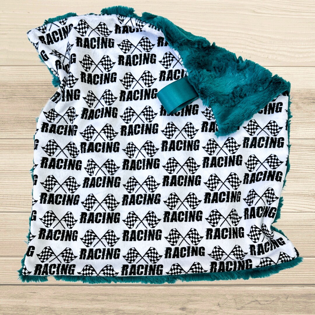 Racing Lovey Blanket Personalized Checkered Flag Security Blanket ...