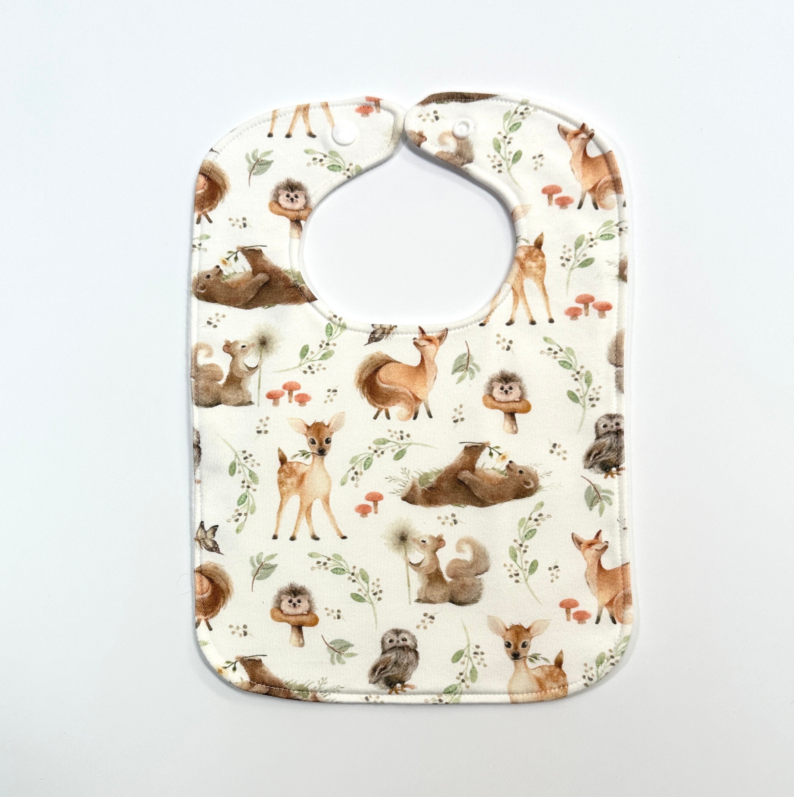 Woodland Animals Baby Bib Forest Friends Drool Bib Deer, Bear, Fox ...