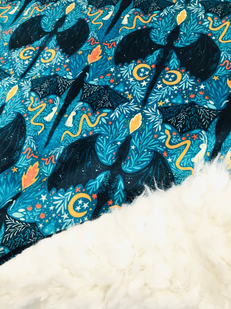 Dragon Lovey Maximalist Folk Dragon Cuddle Lovey Blanket - Etsy