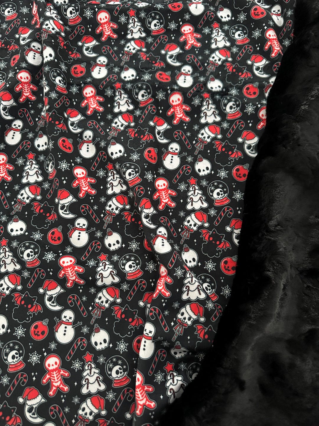 Gothic Emo Christmas Lovey Blanket: Minky & Faux Fur Baby Blanket - Etsy
