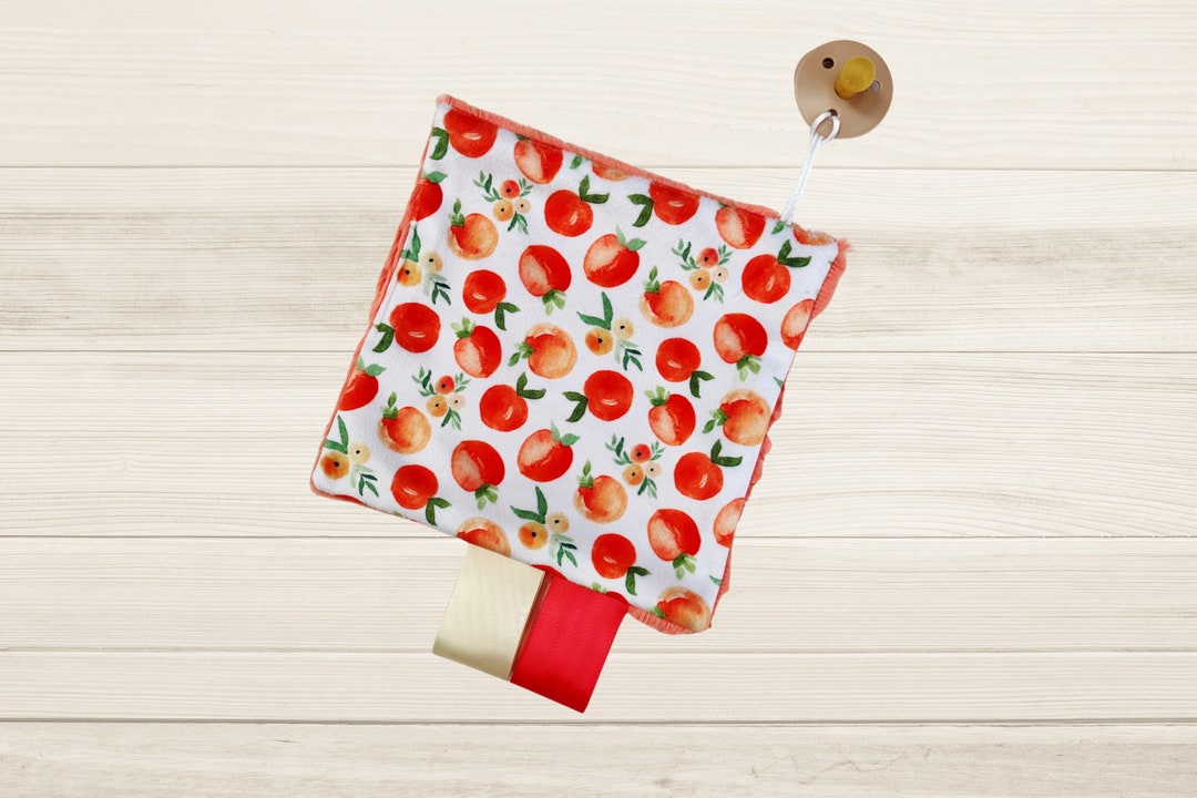 Sweet Peach Pacifier Lovey Peaches Pacifier Holder Minky Mini Lovey ...