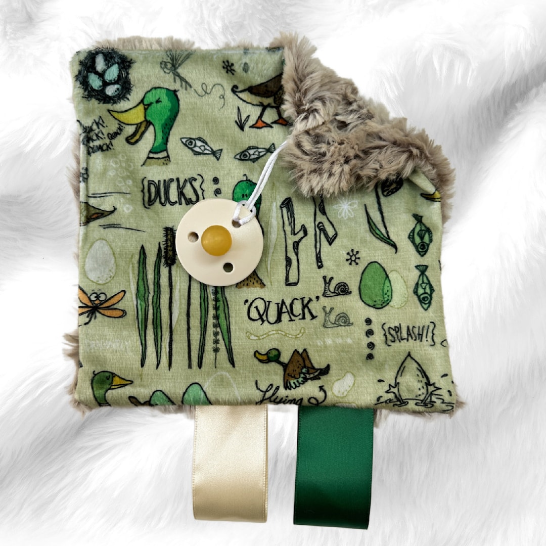 Mallard Duck Pacifier Holder: Minky Crinkle Sensory Toy - Etsy