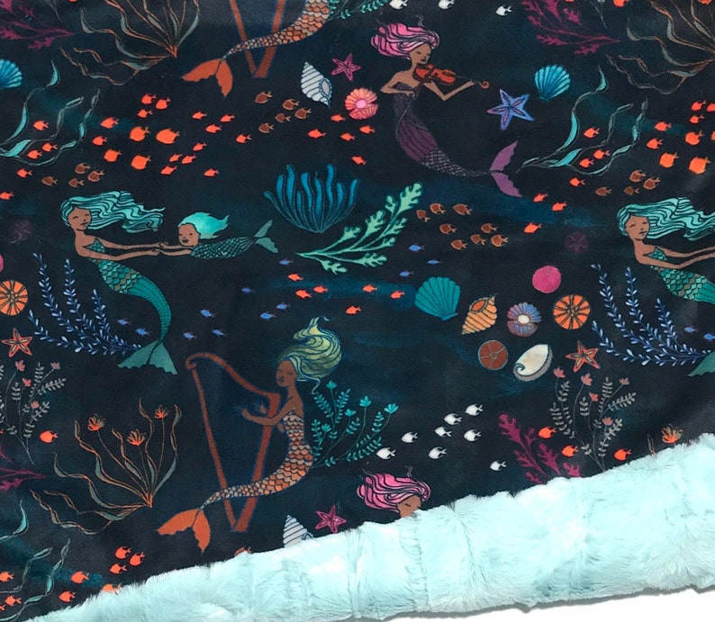Mermaid Cuddle Lovey Blanket Mermaid Music Lovey Ocean - Etsy