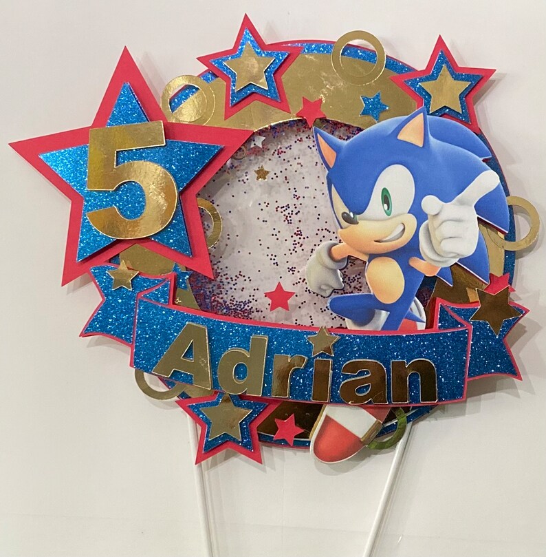 Sonic the Hedgehog Birthday Cake Topper - Etsy