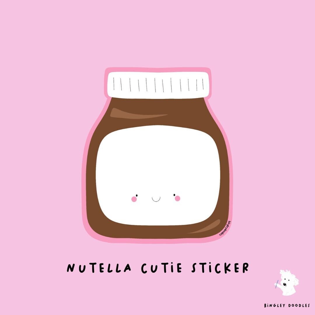 Cute Nutella Sticker Hazelnut Chocolate Spread Sticker Weatherproof ...