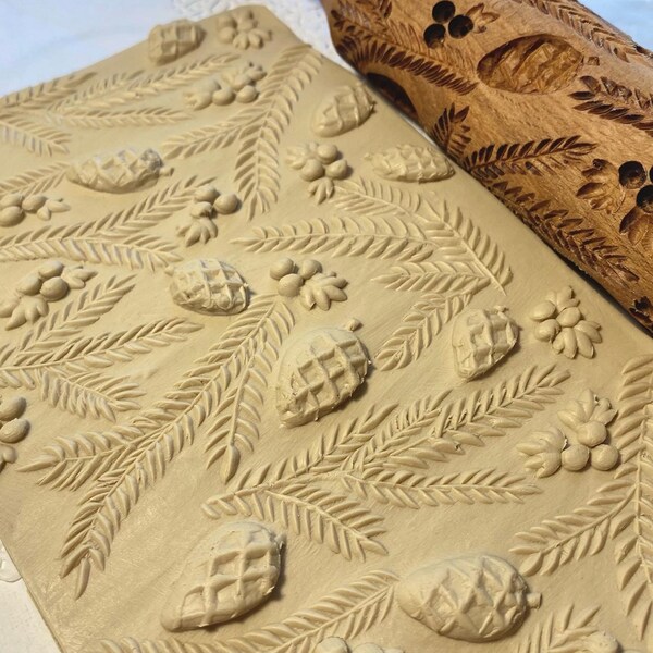 Embossed Rolling Pin Pine Cone - Etsy