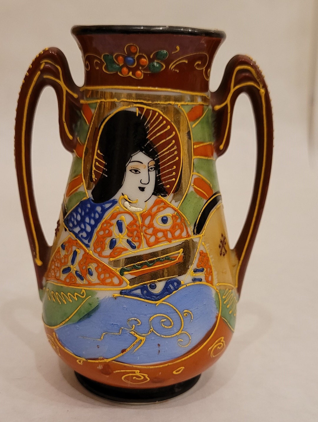 Vintage Japanese Satsuma Style Moriage Vase - Etsy