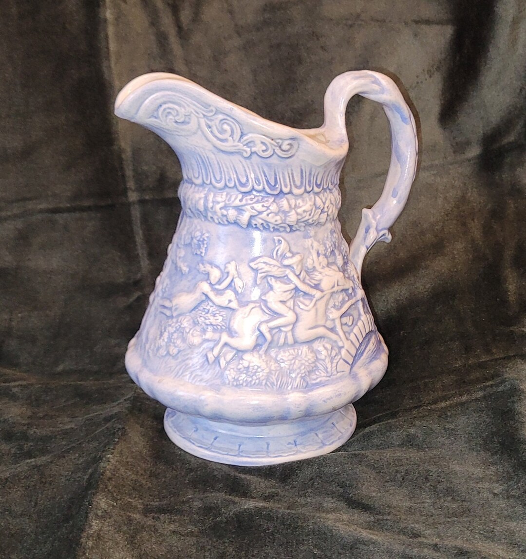 Blue Ceramic Relief Pitcher, Tam O' Shanter witches Pursuit - Etsy