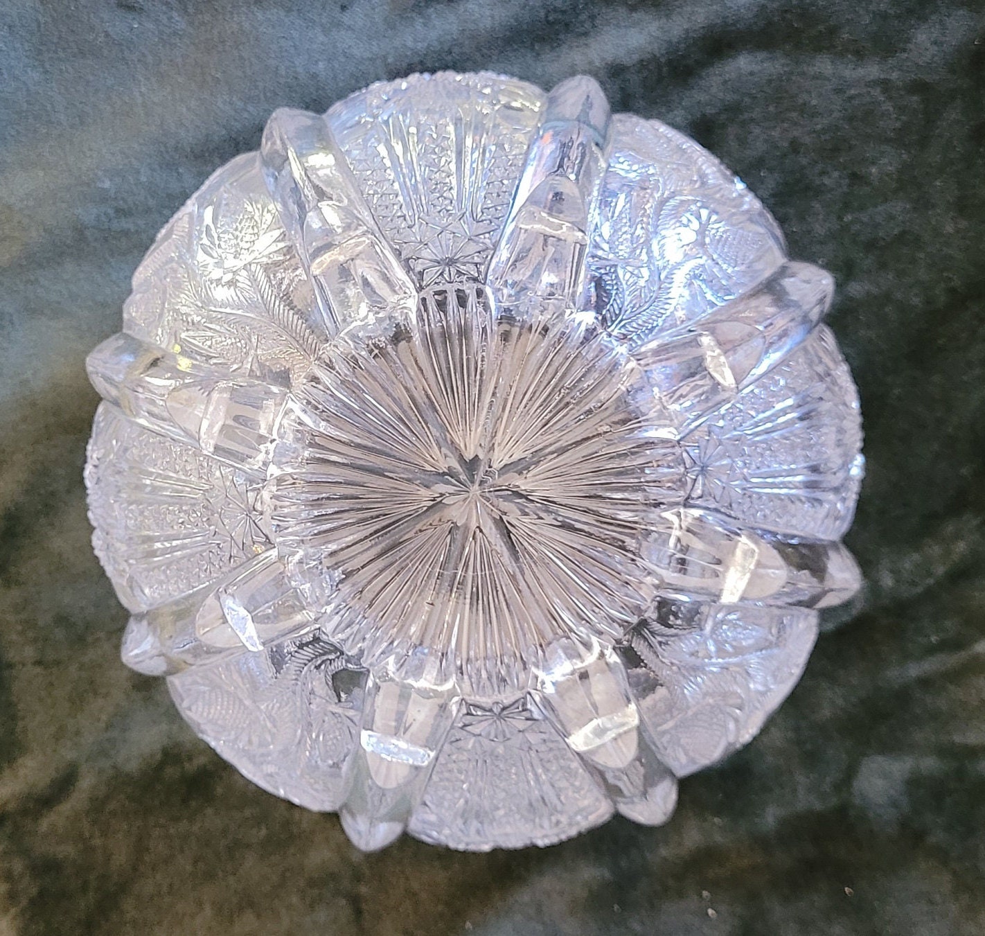 Glass Bowl, Curled and Footed, Vintage 1910s EAPG Bryce Higbee Paneled ...