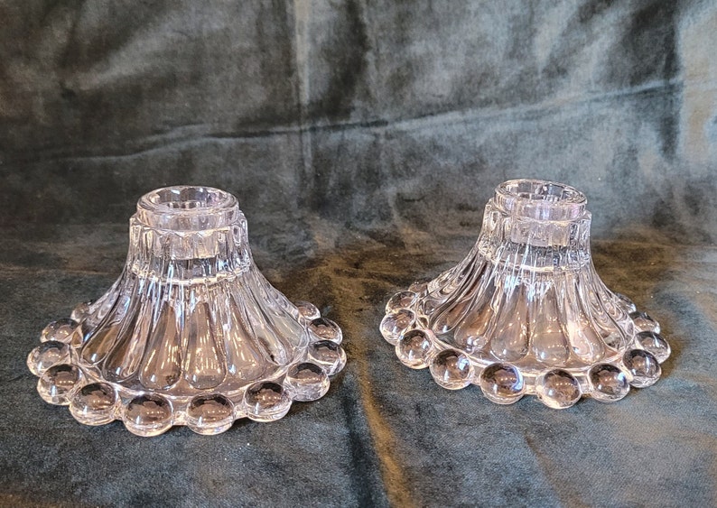 Vintage Anchor Hocking Pair of Berwick Boopie Glass Candle Holders - Etsy