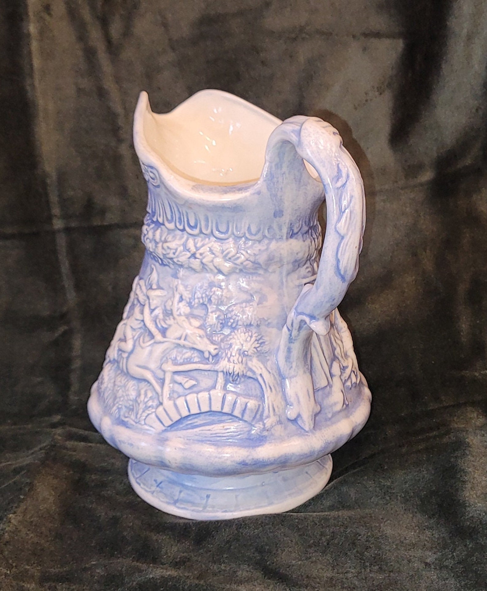Blue Ceramic Relief Pitcher, Tam O' Shanter witches Pursuit - Etsy