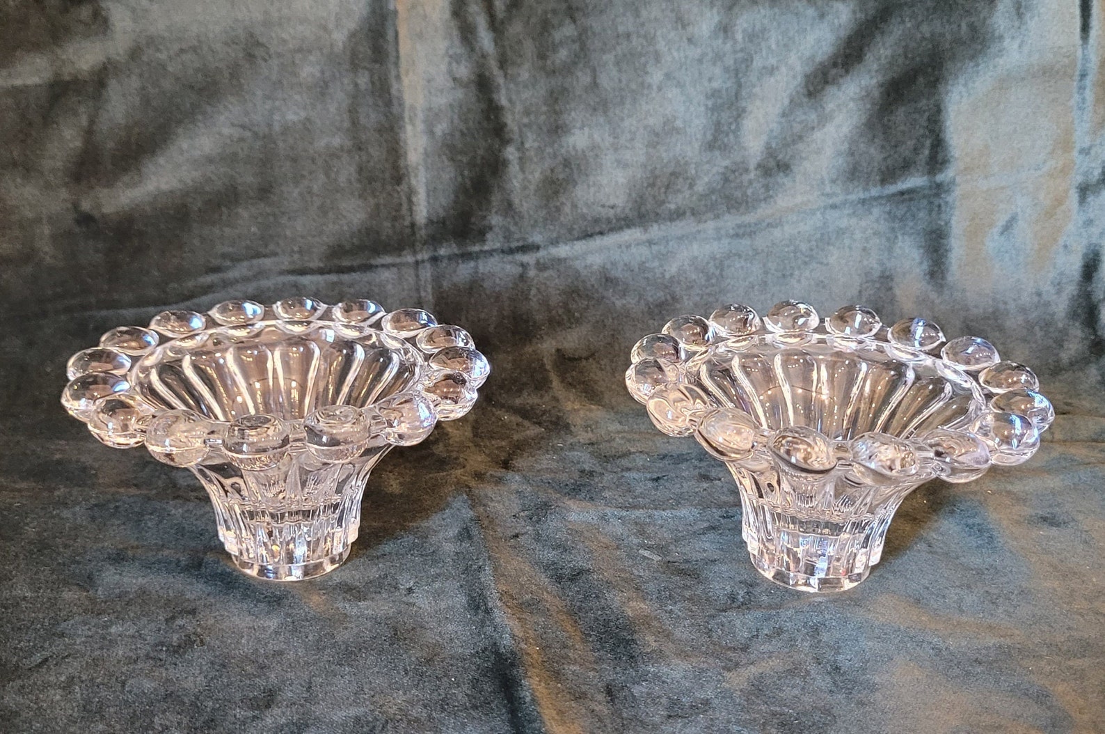 Vintage Anchor Hocking Pair of Berwick Boopie Glass Candle Holders - Etsy