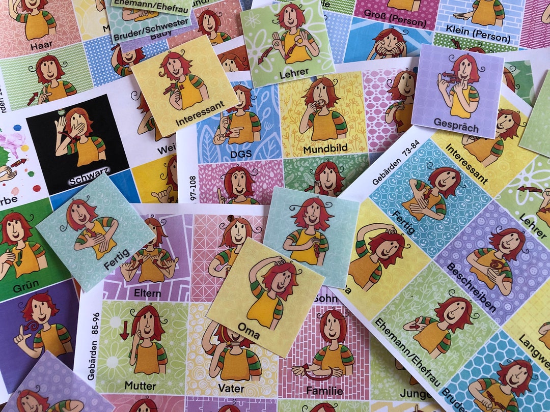 Lengua de signos, tarjetas de aprendizaje con 72 vocabulario, set 2 73 ...
