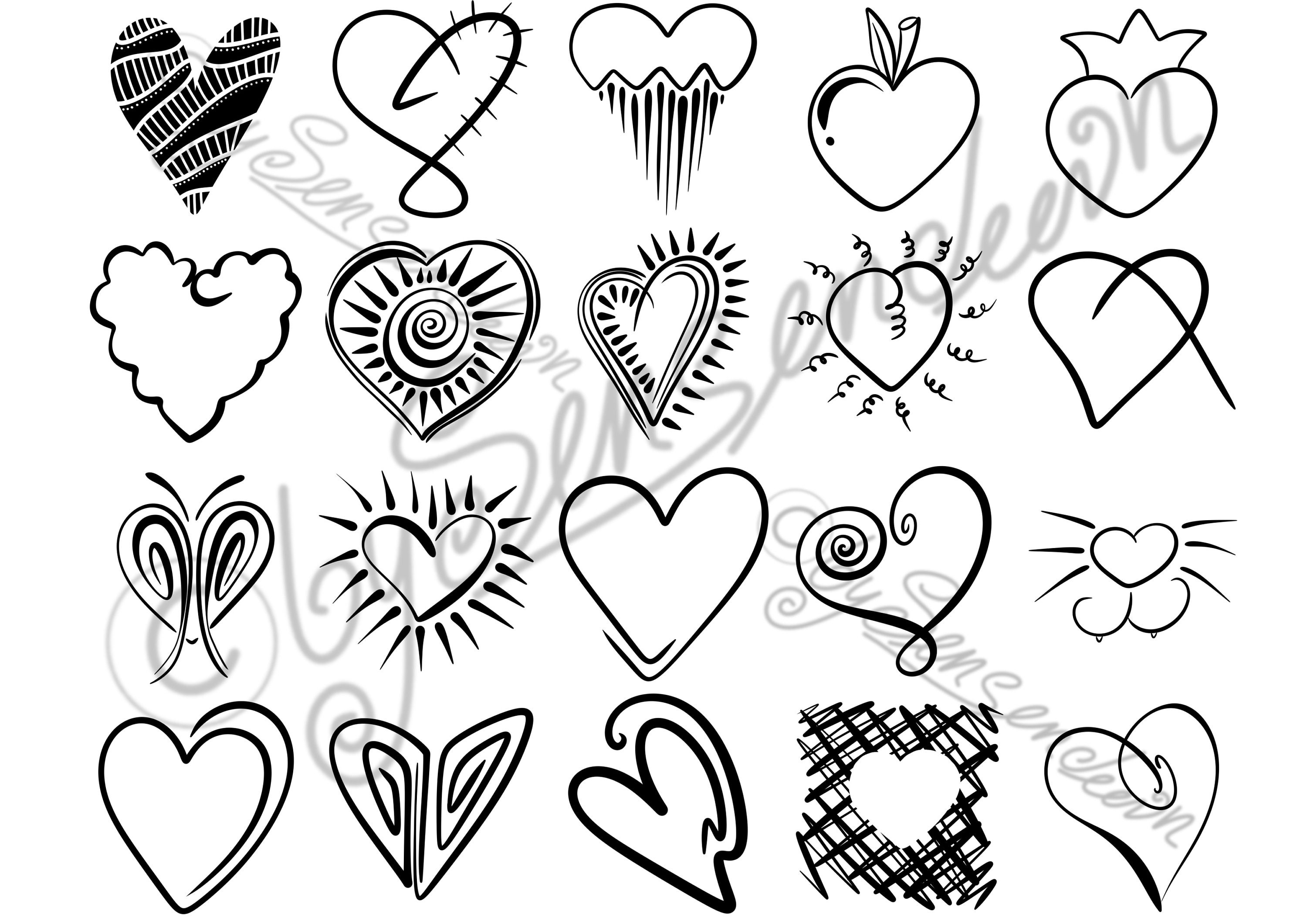 Procreate / Heart Bundle / 50 Hearts / Brushes / Stamps / - Etsy