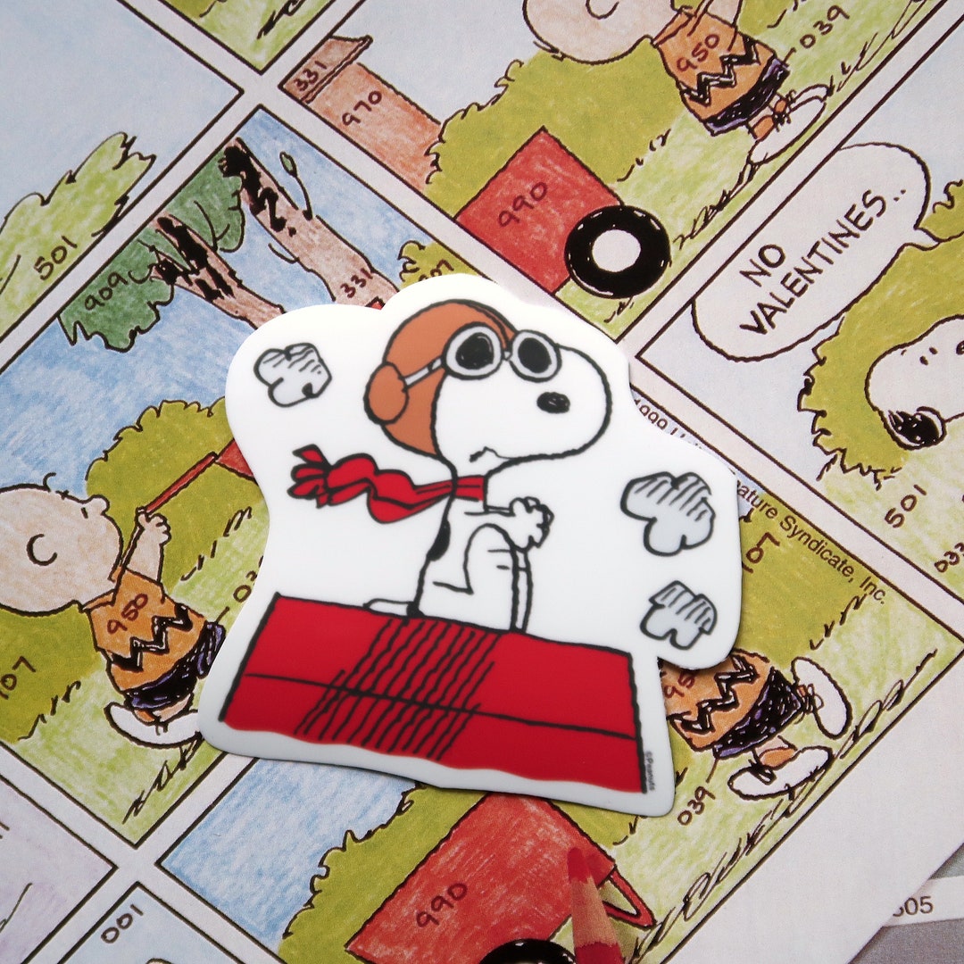Snoopy Vinyl Sticker // Snoopy From Comics Flying Ace Pilot on Dog ...