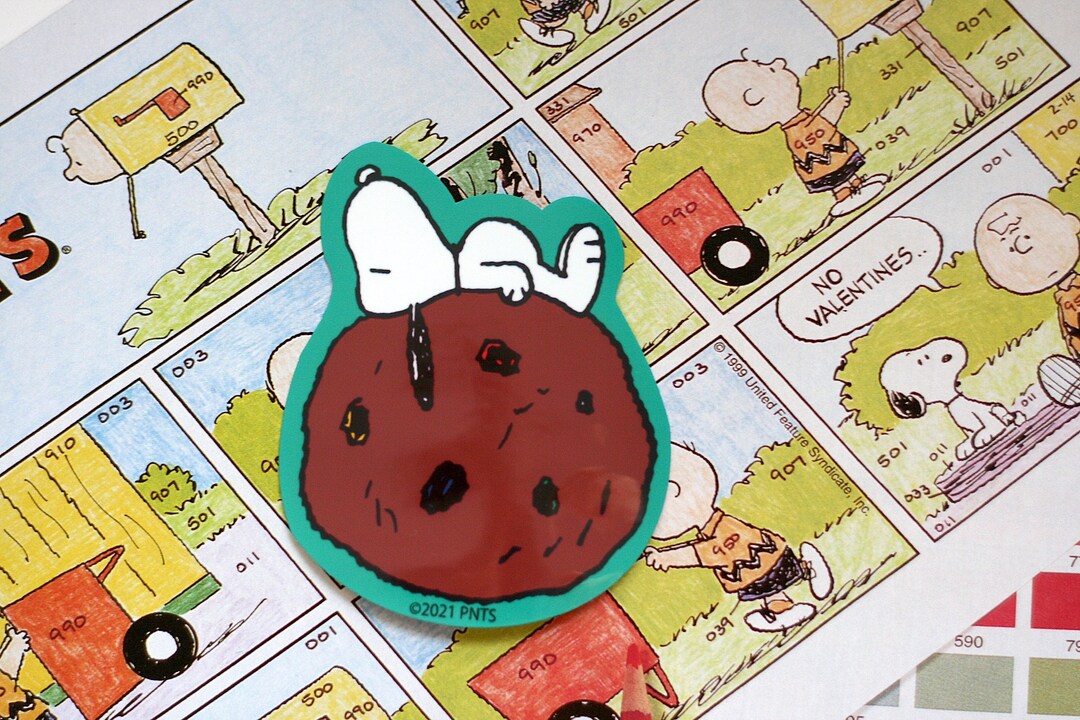 Snoopy Vinyl Sticker // Chocolate Chip Cookie Nap Snoopy From - Etsy