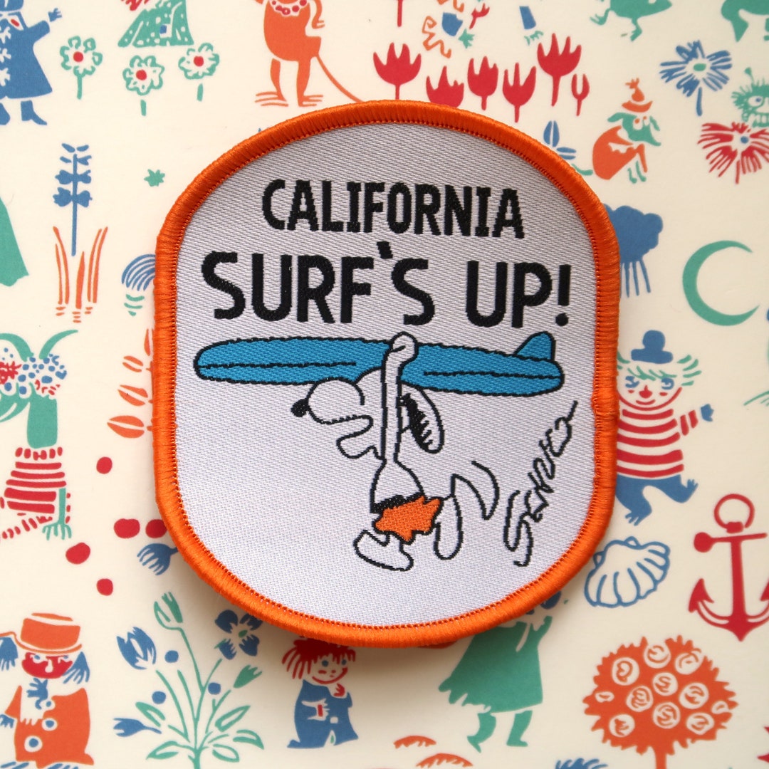Snoopy Embroidery Patch // Surfing Snoopy From the Peanuts - Etsy
