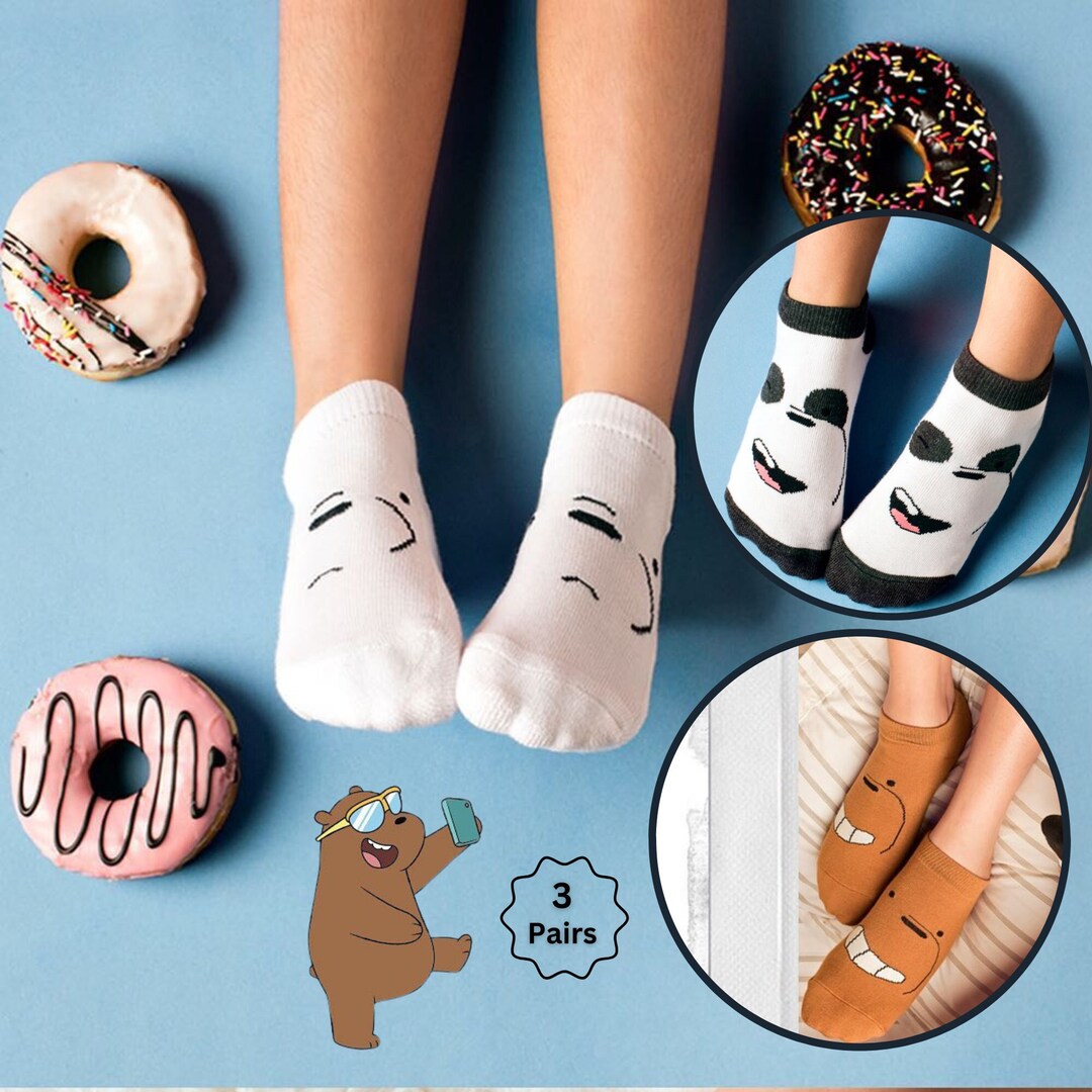 We Bare Bears Socks Lowcut Socks for Women Ice Bear - Etsy