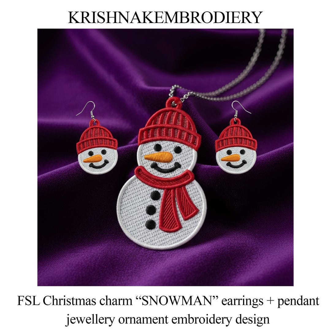 FSL Christmas Snowman Embroidery Design (digital Pattern) - Etsy