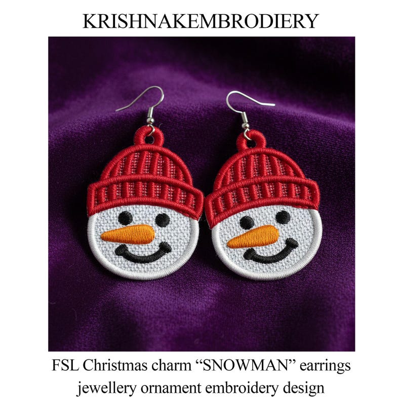 FSL Christmas Snowman Embroidery Design (digital Pattern) - Etsy