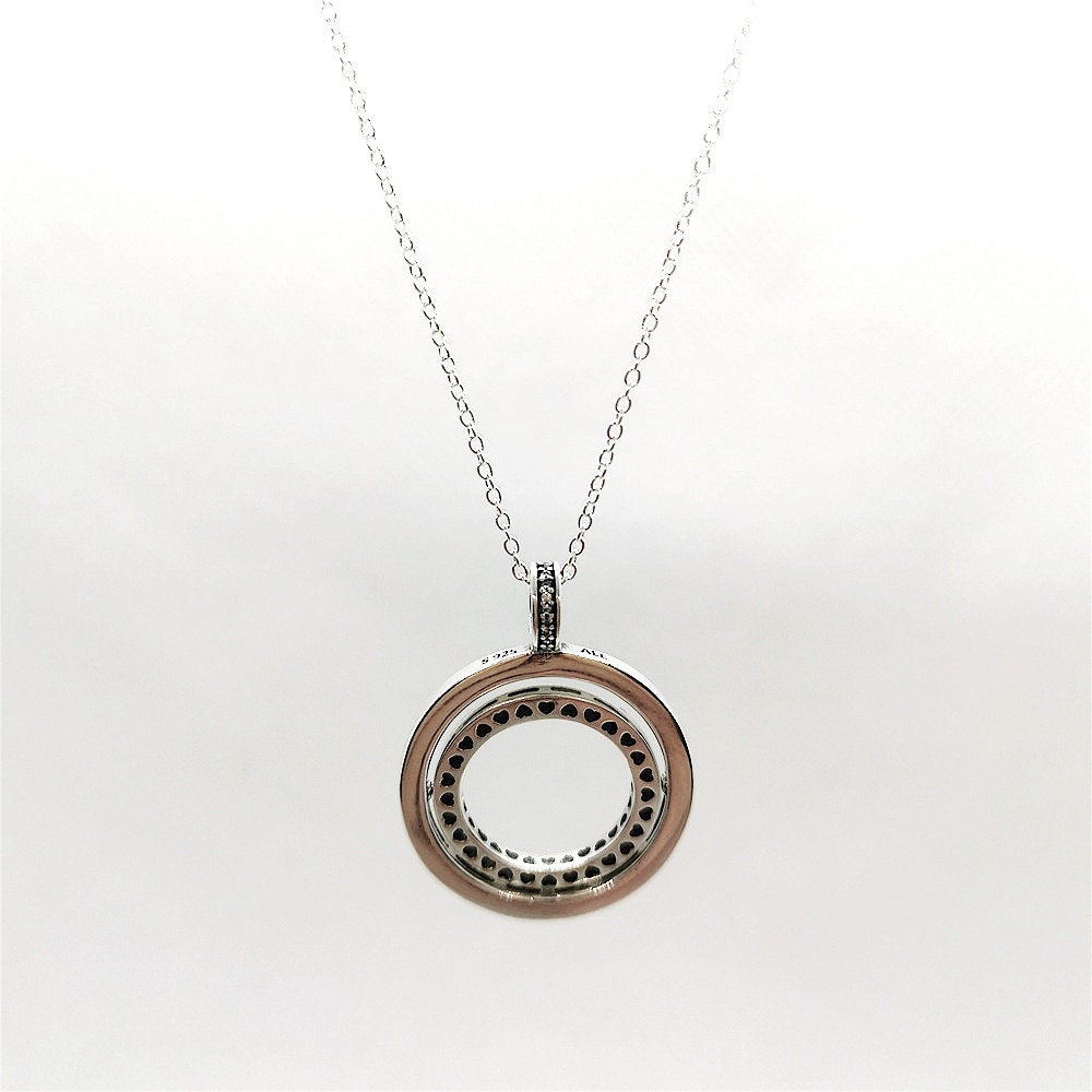 Pandora Logo Circle Halskette S925 Silver Ale 60cm - Etsy.de