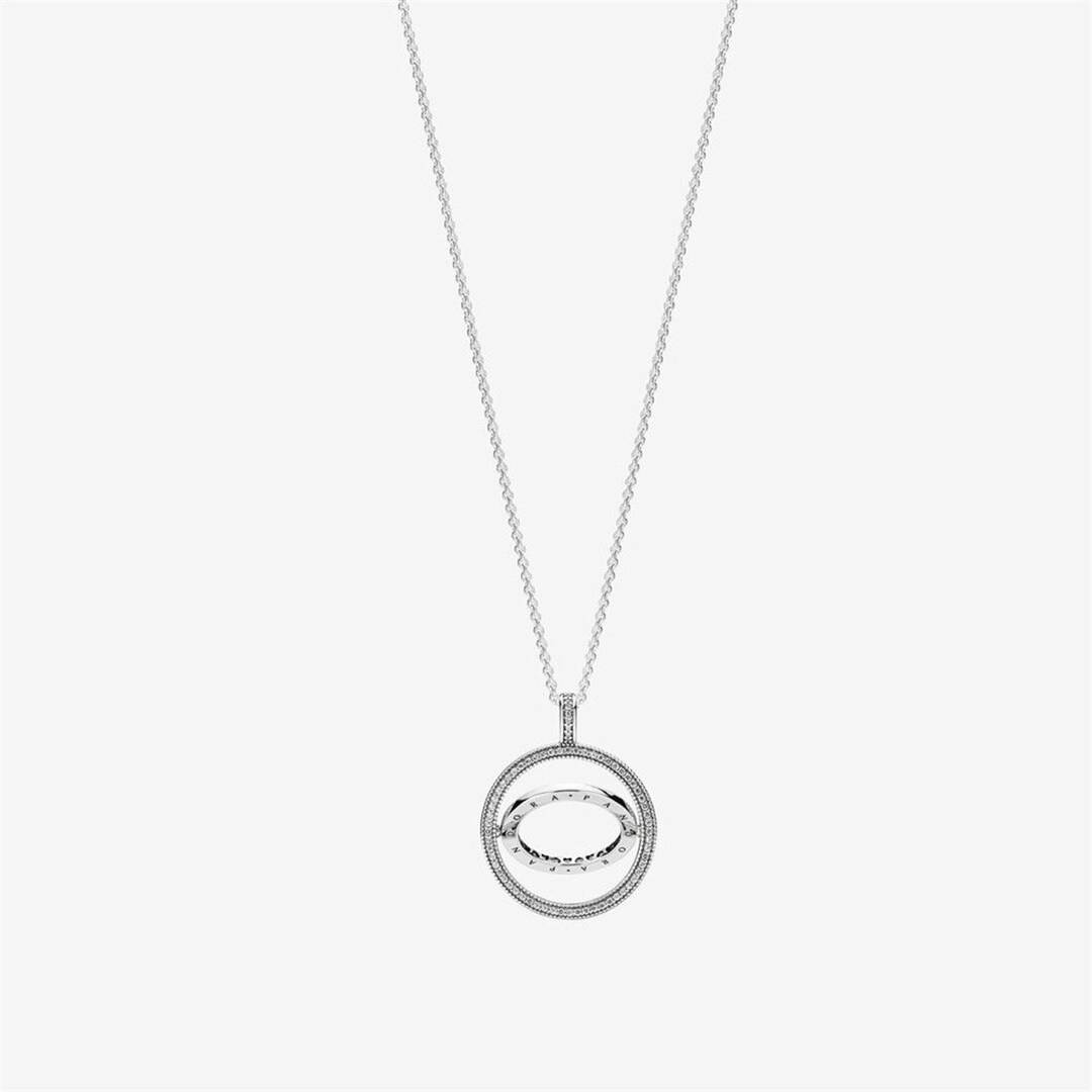 Pandora Logo Circle Halskette S925 Silver Ale 60cm - Etsy.de