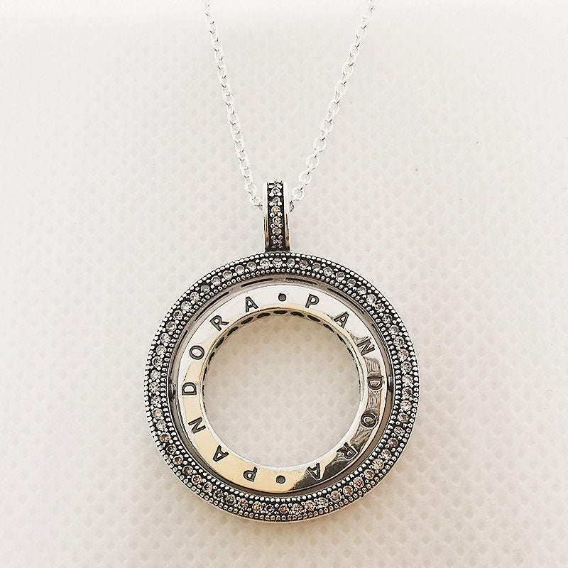 Pandora Logo Circle Halskette S925 Silver Ale 60cm - Etsy.de