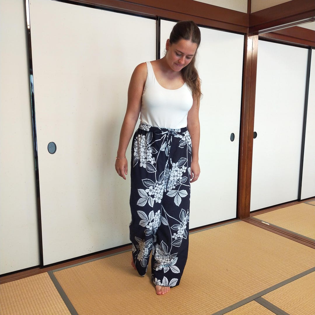 Japanese Yukata Pants With String, Elastic Waist, for Summer - Etsy