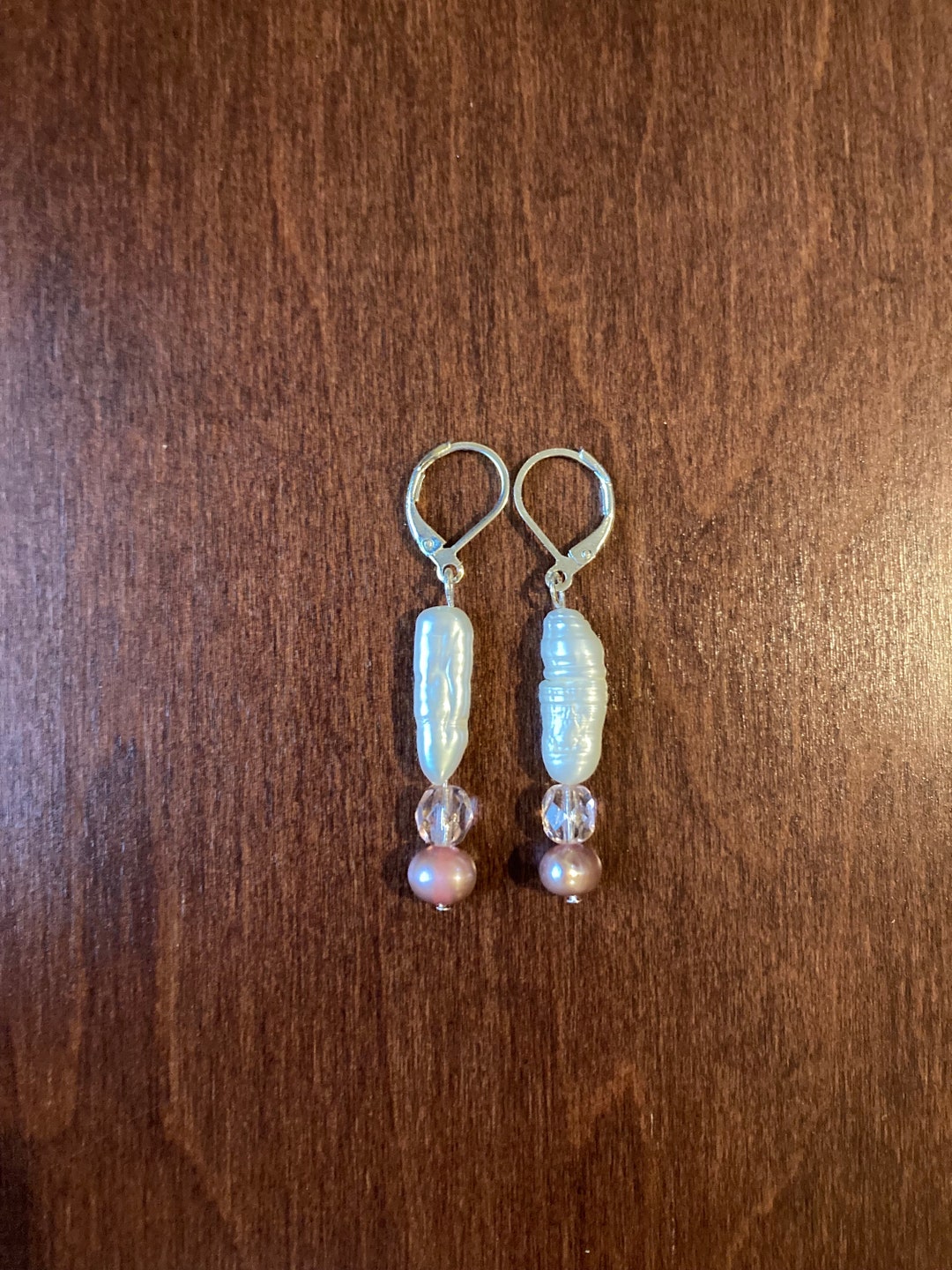 Freshwater Pearl and Rose Quartz Earrings - Etsy