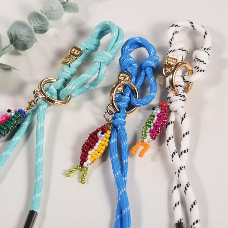 Rainbow Braided Keychain - Etsy