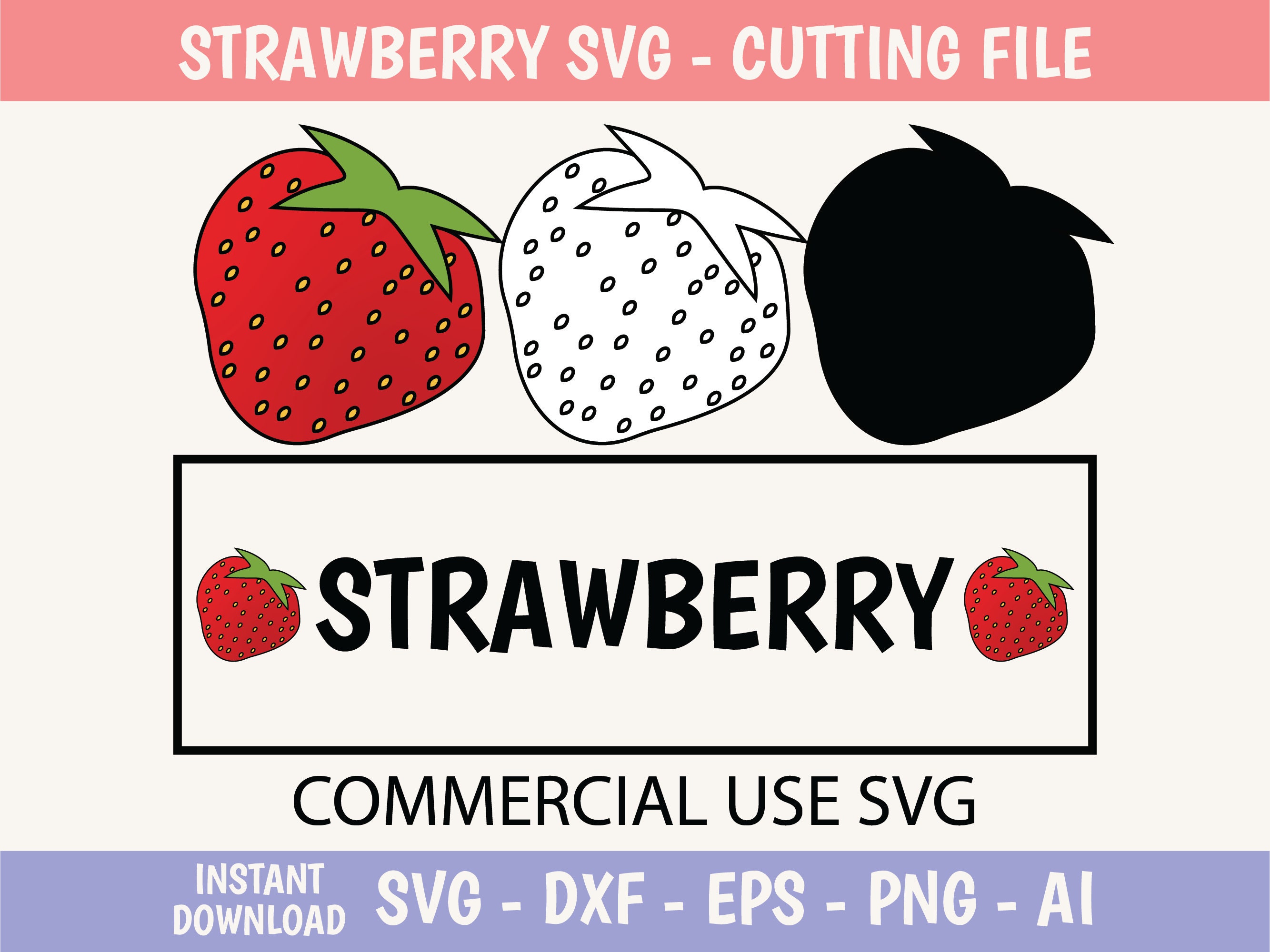 Fresa svg archivo cortado cricut diseños silueta, imágenes prediseñadas ...