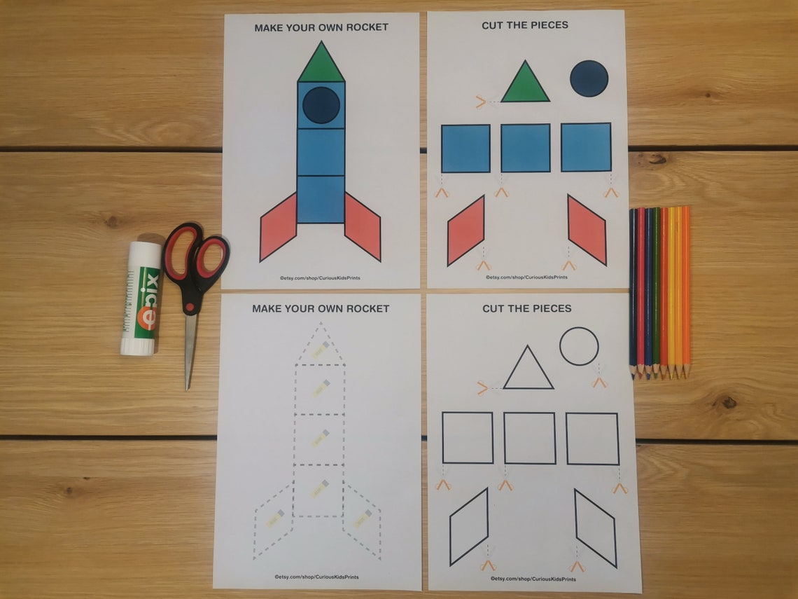 Printable Rocket Spaceship for Kids Craft Activitie for Preschool Fine ...