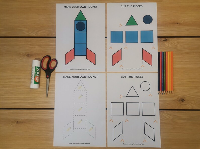 Printable Rocket Spaceship for Kids Craft Activitie for Preschool Fine ...