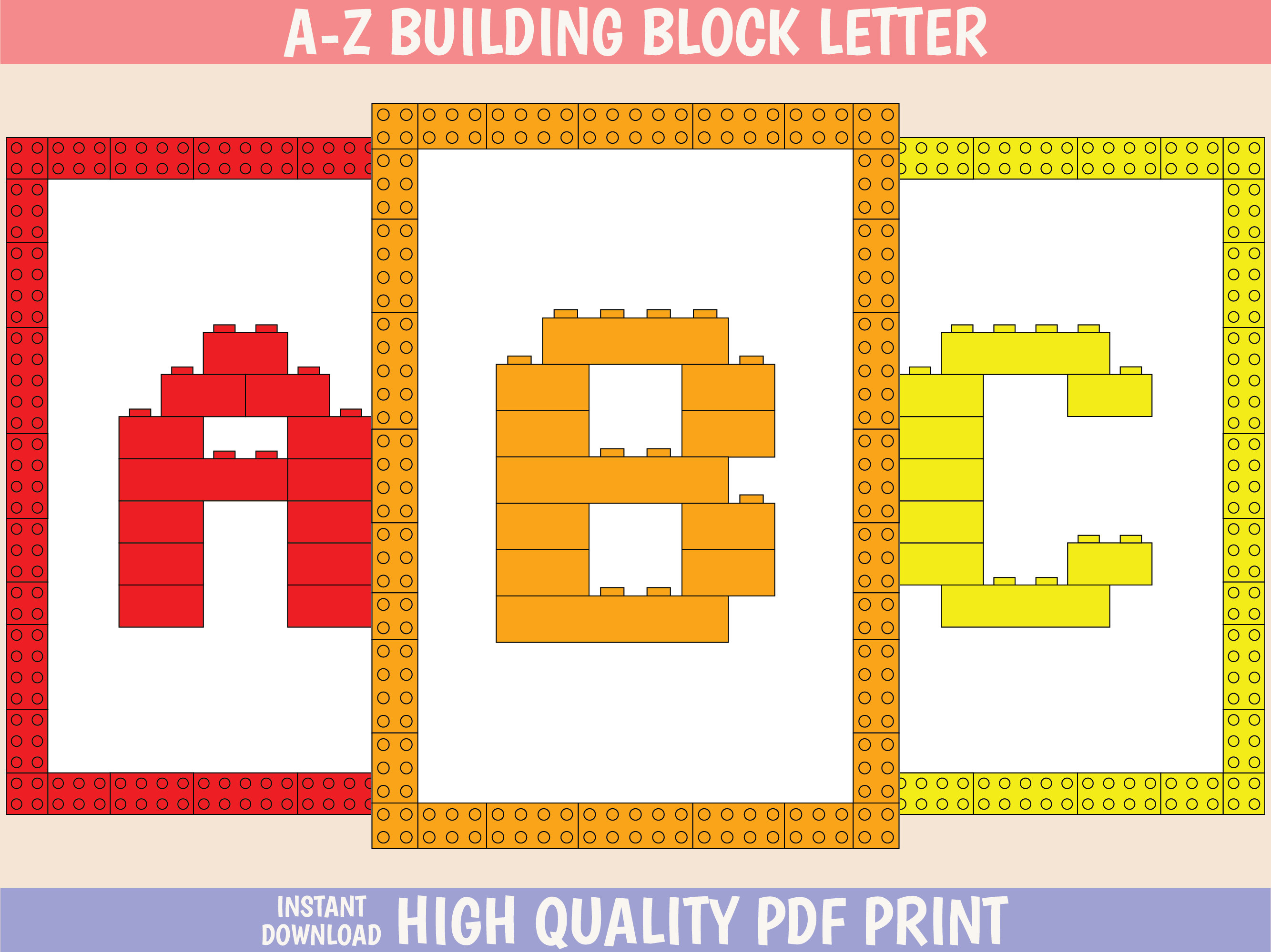 Building Blocks A-Z Alphabet Printable Letters Fine Motor Skills ...
