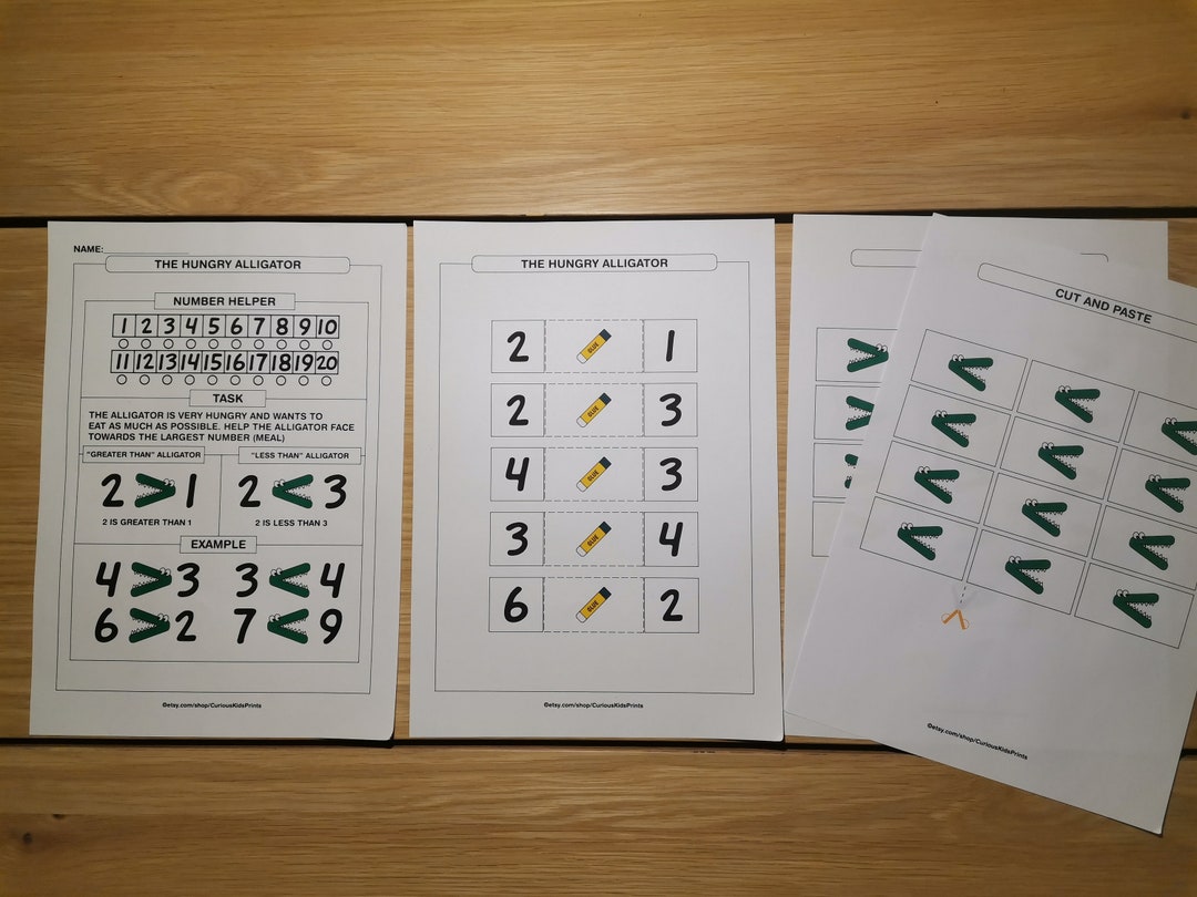 Greater Than Less Than Alligator Math Printables Preschool Worksheets ...