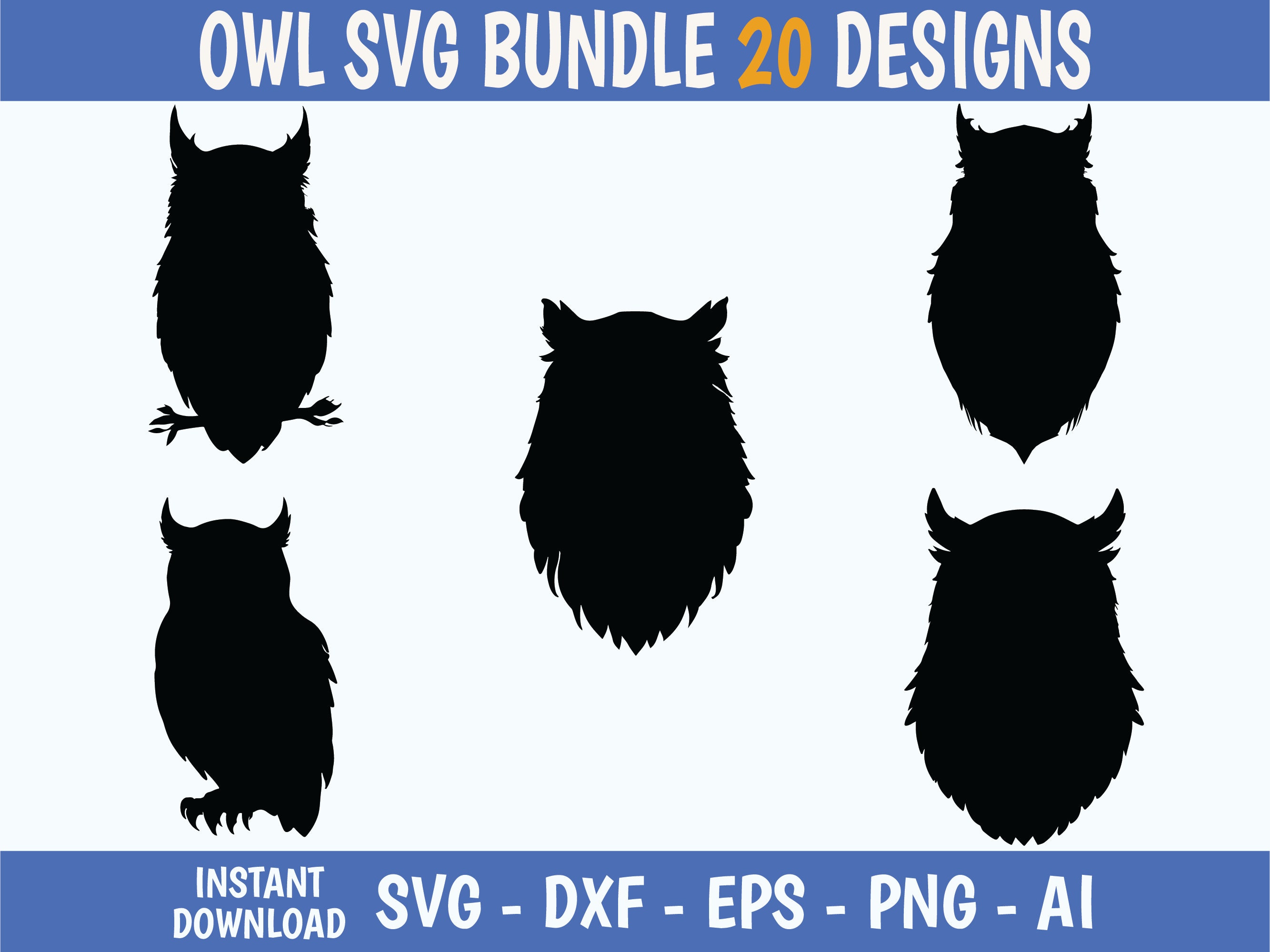 Owl SVG Bundle Cut File Cricut Silhouette Commercial Use Owl Art Owl ...