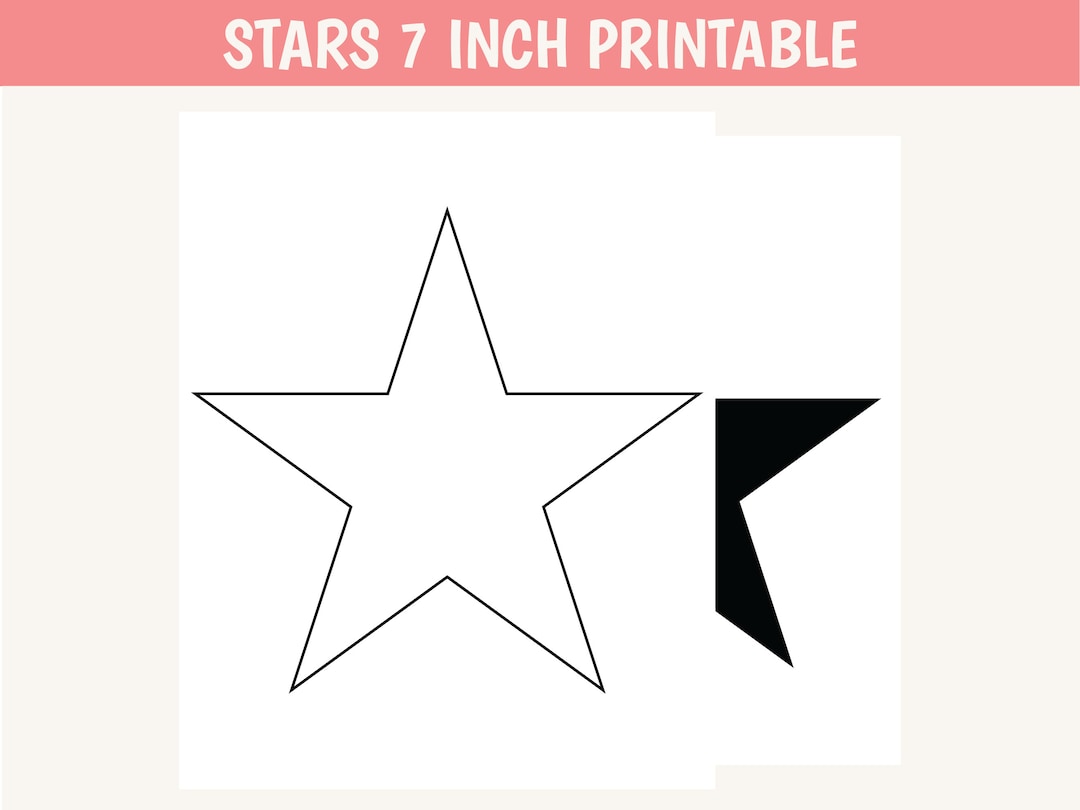 Star Shape Print 5 Pointed Star 7 Inch Star Clip Art SVG Cut Files ...