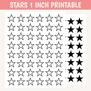 Star Shape Print, 5 Pointed Star, 1 Inch Star SVG Files, Star Cut Files ...