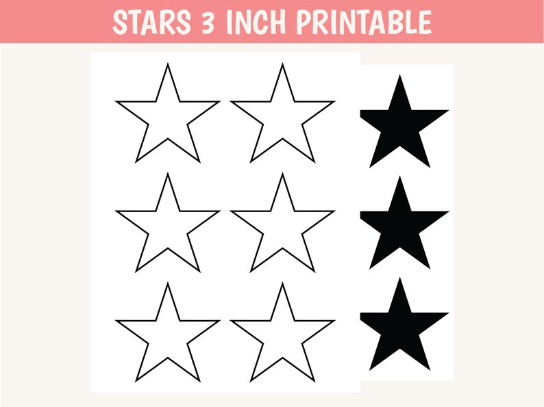 Star Shape Print 5 Pointed Star 3 Inch Star Clip Art SVG Cut Files ...