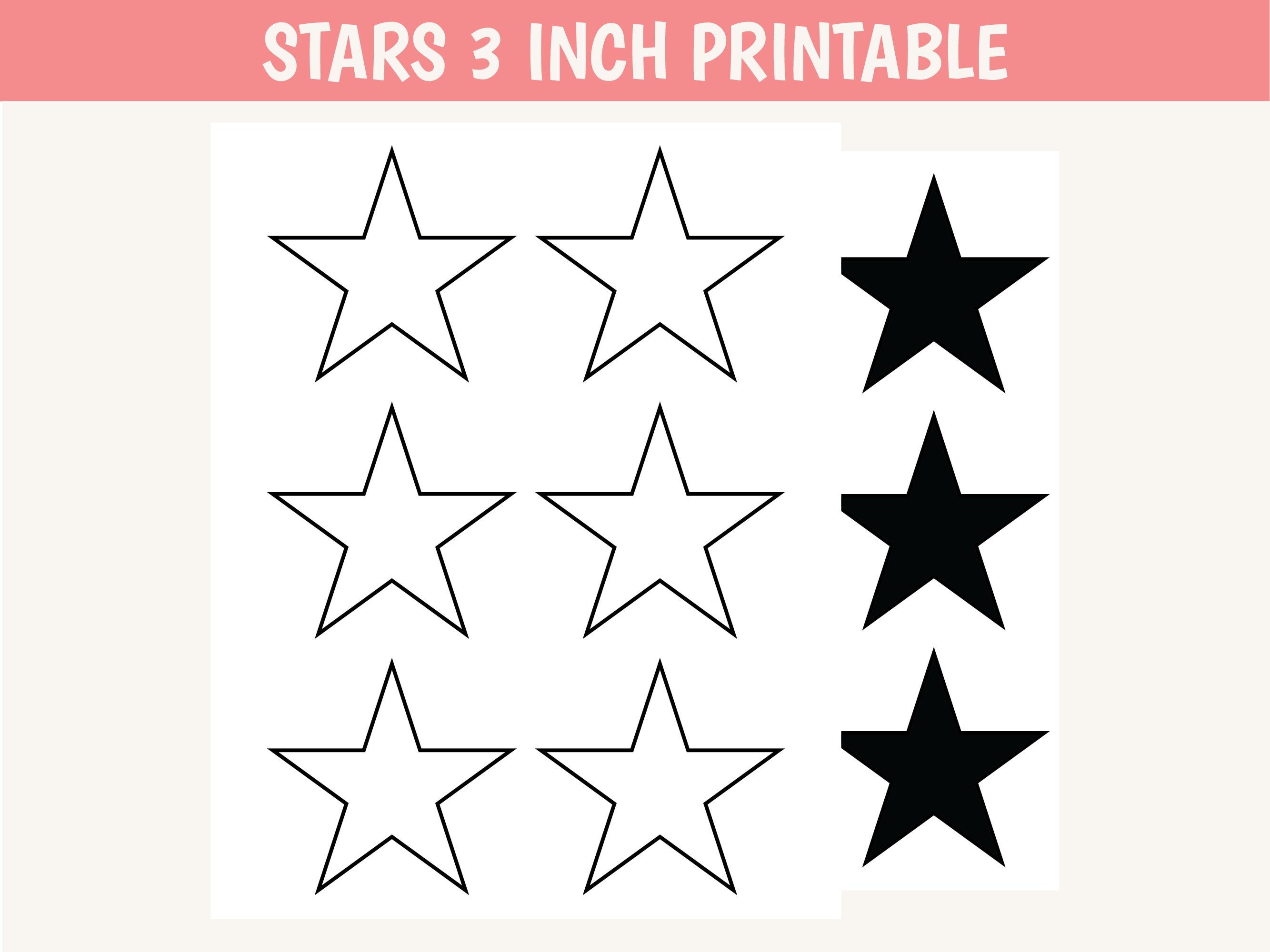 Star Shape Print 5 Pointed Star 3 Inch Star Clip Art SVG Cut Files ...