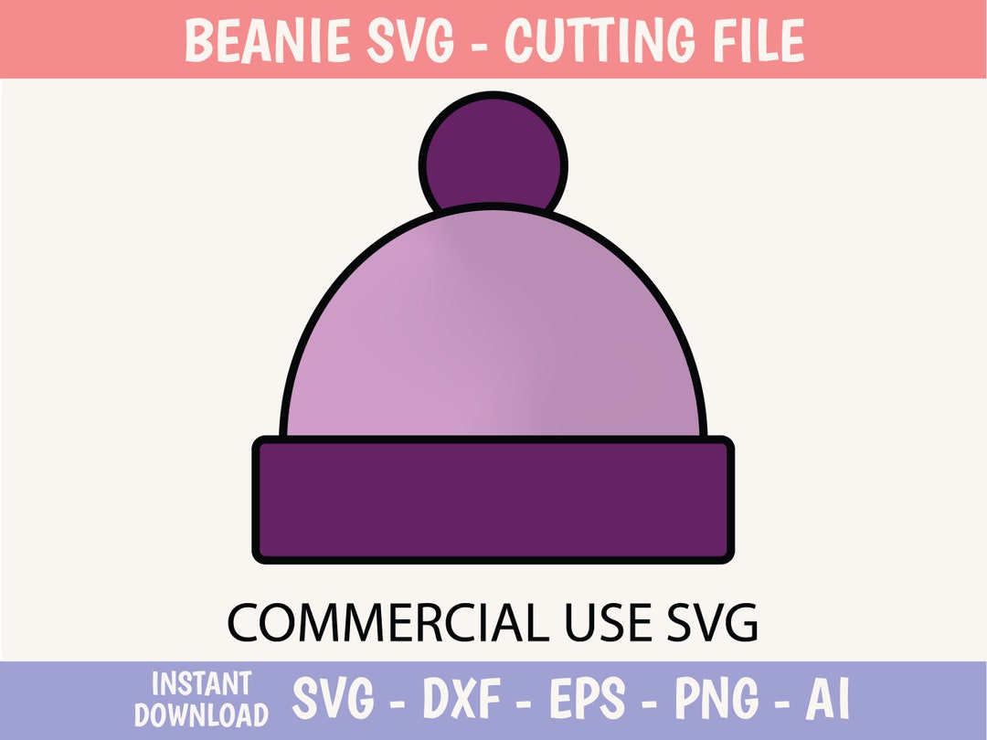 Beanie SVG Layered Cut File Cricut Silhouette, Beanie Clipart, Pom Pom ...