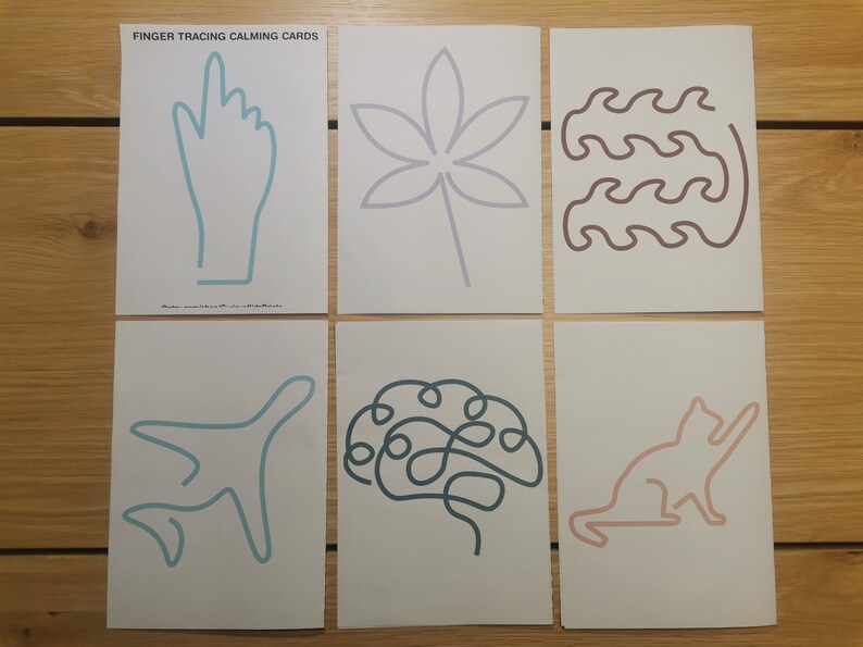 Finger Tracing Calm Down Cards Chill Zone Calming Corner Mindfulness ...