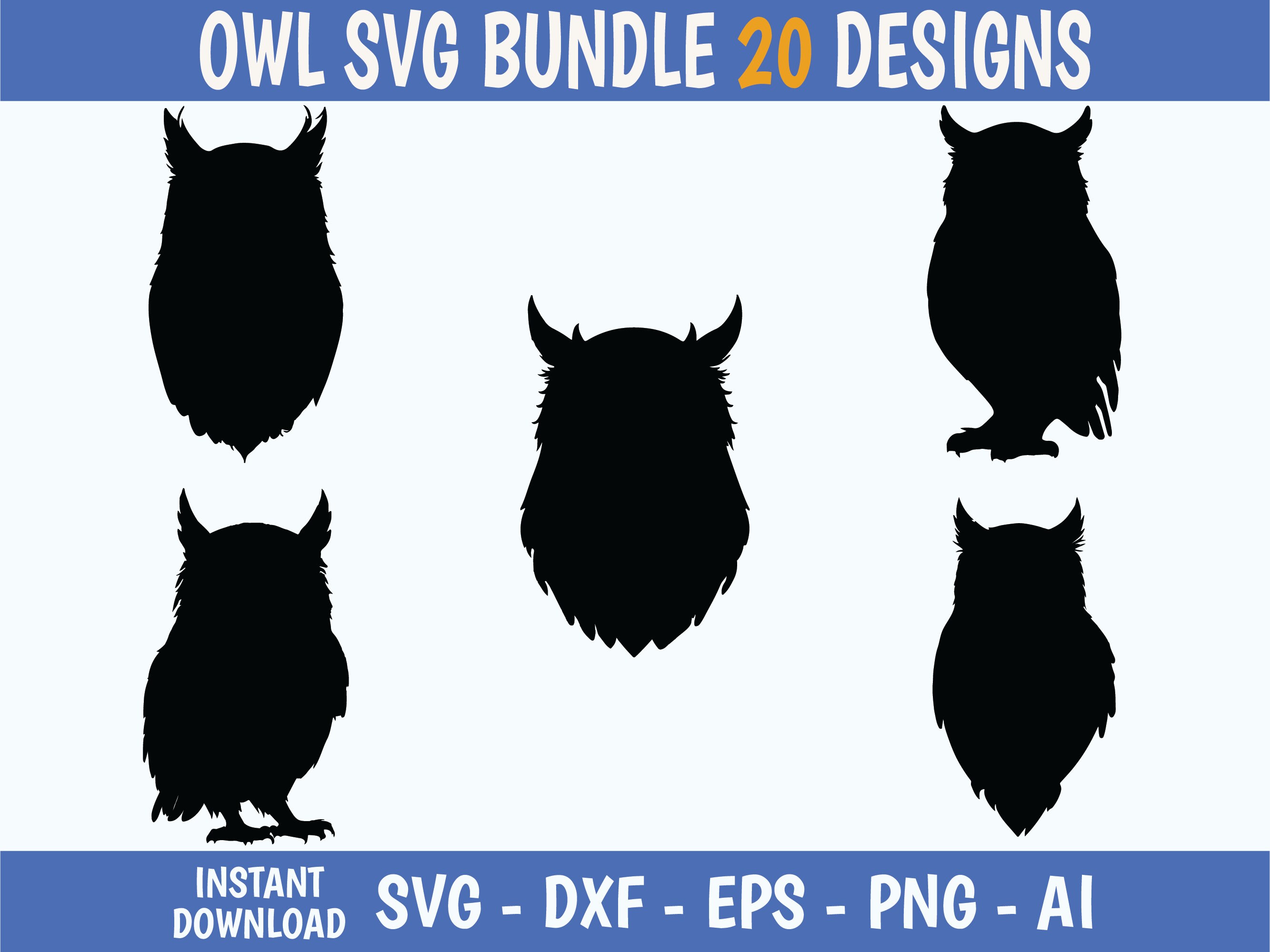 Owl SVG Bundle Cut File Cricut Silhouette Commercial Use Owl Art Owl ...