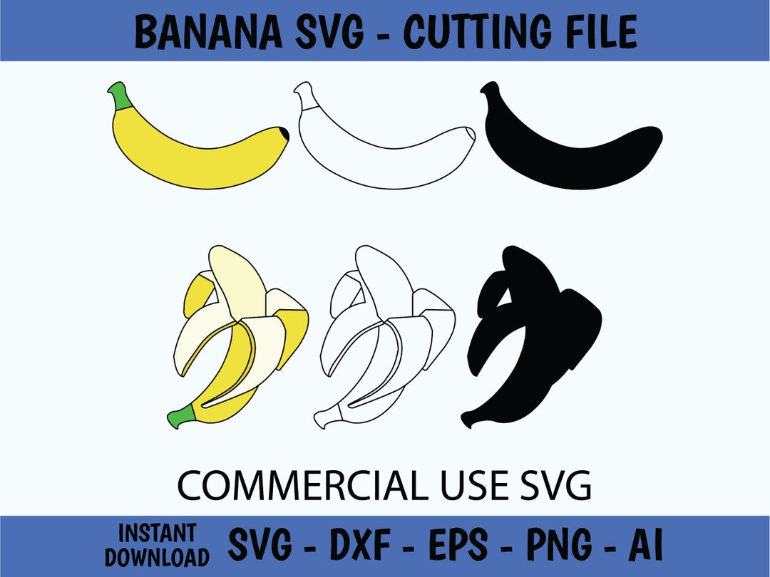 Banana SVG Cartoon Svg Cut File Cricut Silhouette Commercial - Etsy