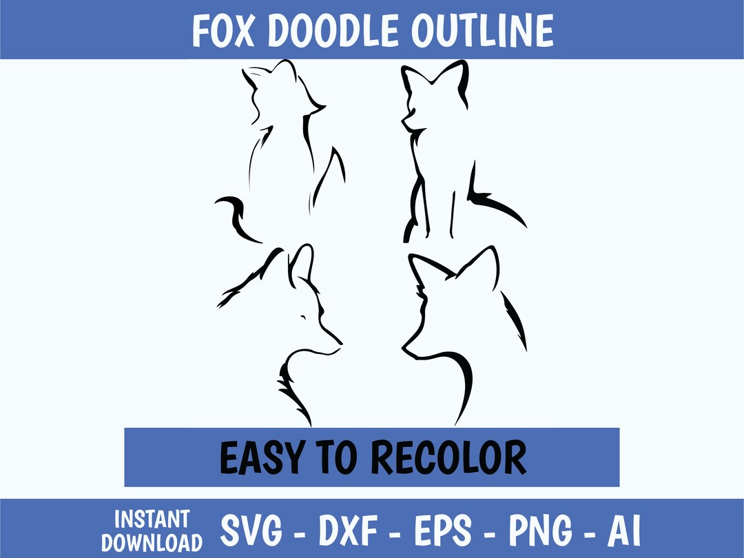 Fuchs SVG Bundle Fuchs Doodle Umriss geschnitten Datei Cricut - Etsy.de