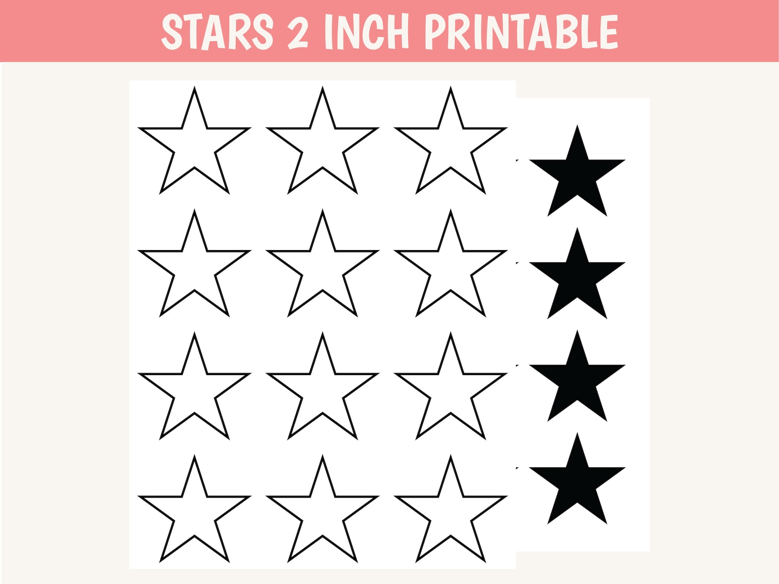 Star Shape Print 5 Pointed Star 2 Inch Star Clip Art SVG Cut Files ...