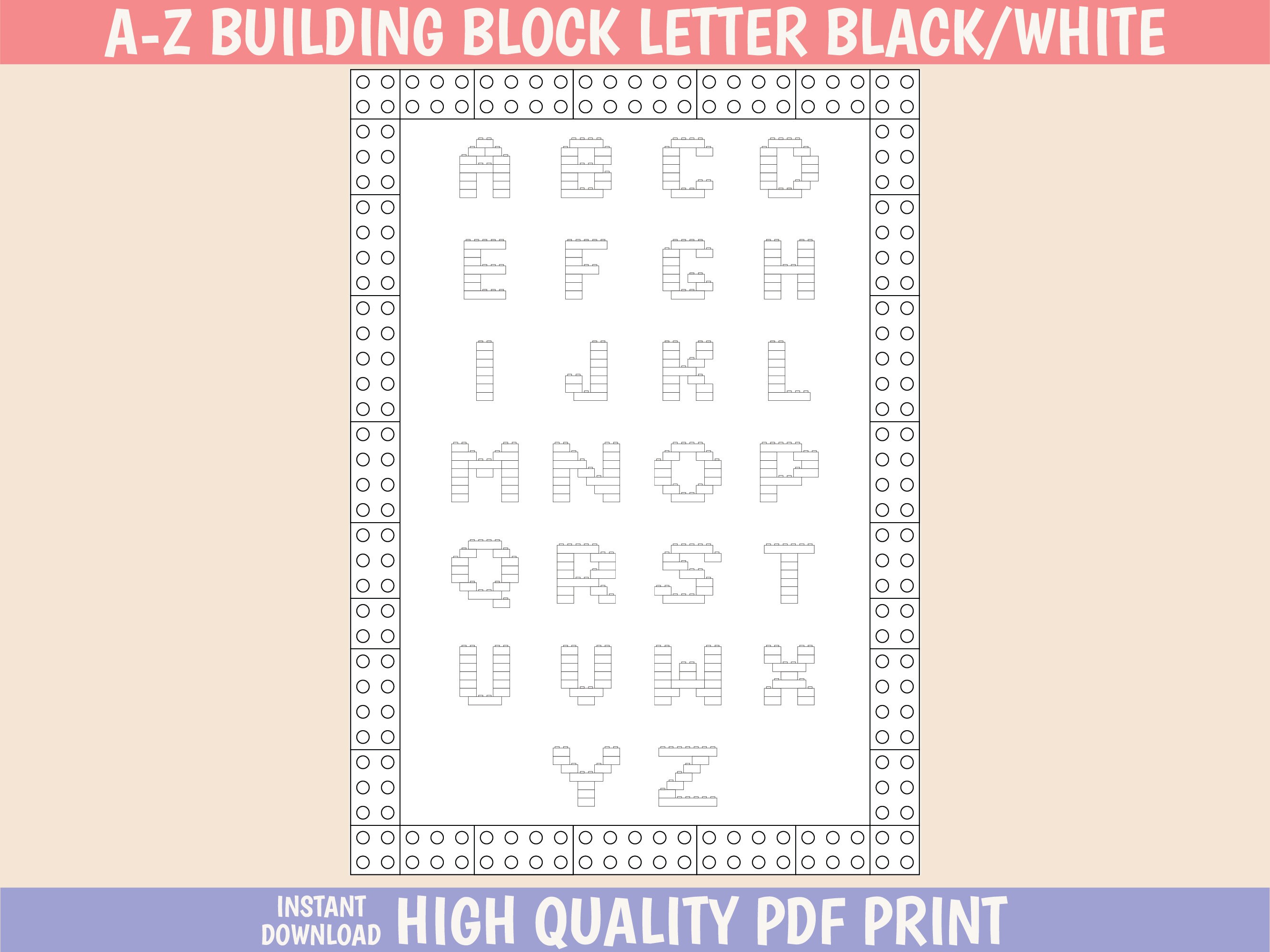 Building Blocks A-Z Alphabet Printable Letters Fine Motor Skills ...