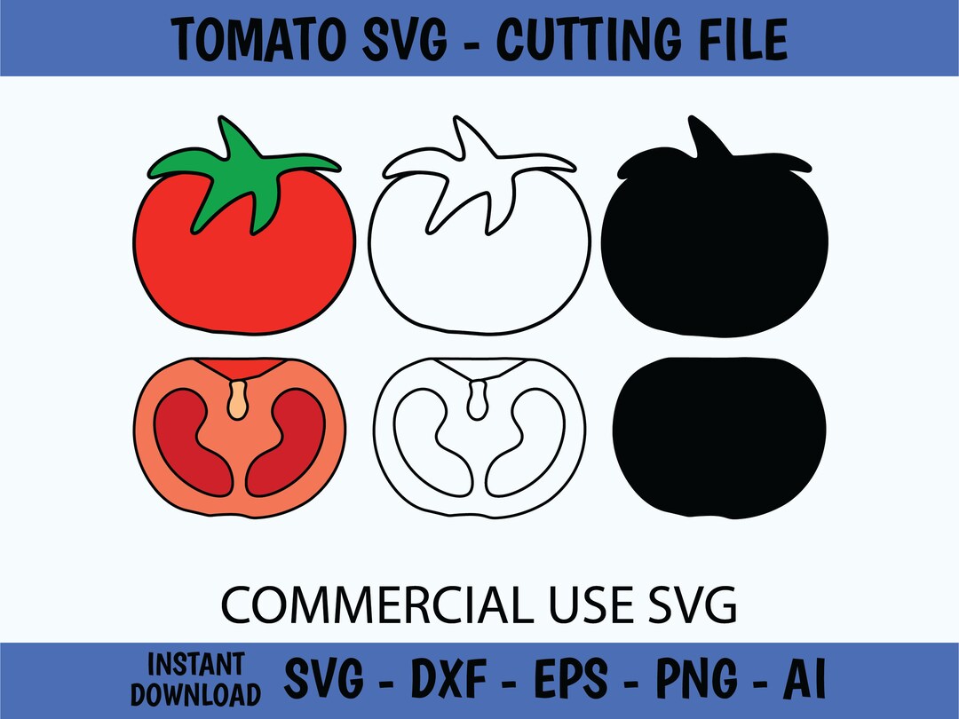 Tomato SVG Cartoon Svg Cut File Cricut Silhouette Commercial Use Fruit ...
