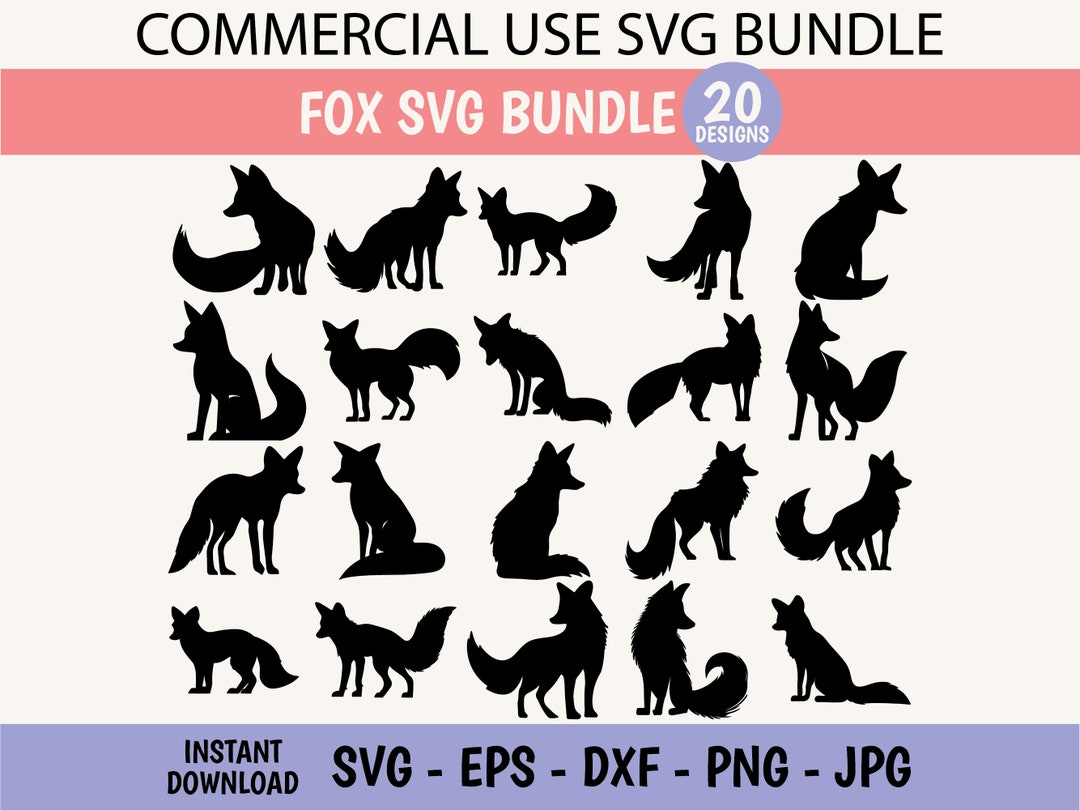 Fox SVG Bundle Cut File Cricut Silhouette Commercial Use Fox Clip Art ...