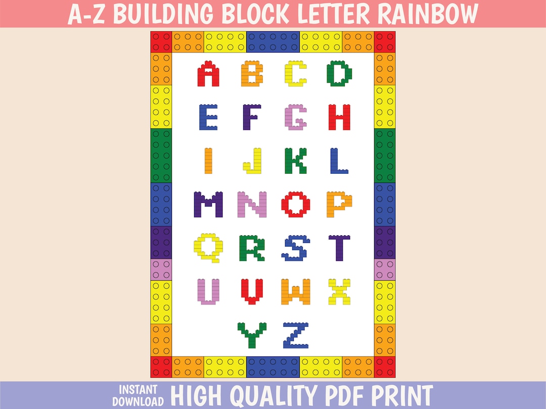Building Blocks A-Z Alphabet Printable Letters Fine Motor Skills ...